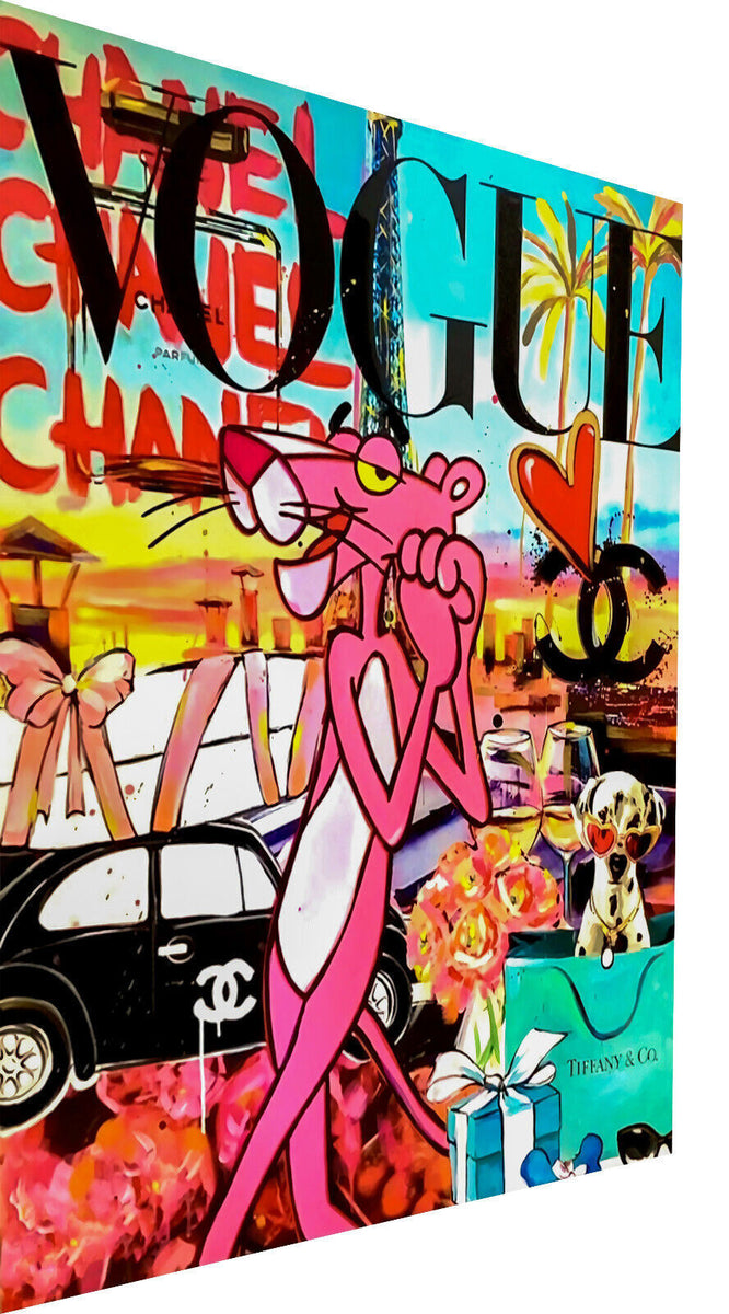 Leinwand Bilder Rosarote Panther Luxus Marken Pop Art - Hochwertiger K ...